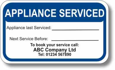 Appliance Service Sticker | Service Due Sticker | Plant Machine Label ...