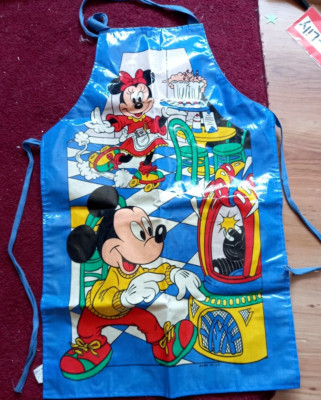 Vintage Mickey Mouse Minnie Mouse Rollerskating Diner Apron Pinny ...