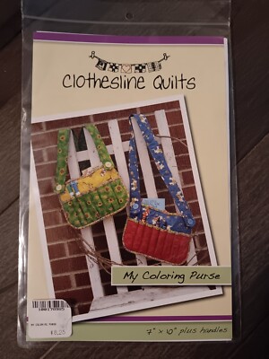 Clothesline Quilts MY COLORING PURSE, Quilting Pattern Hand Bag Project ...