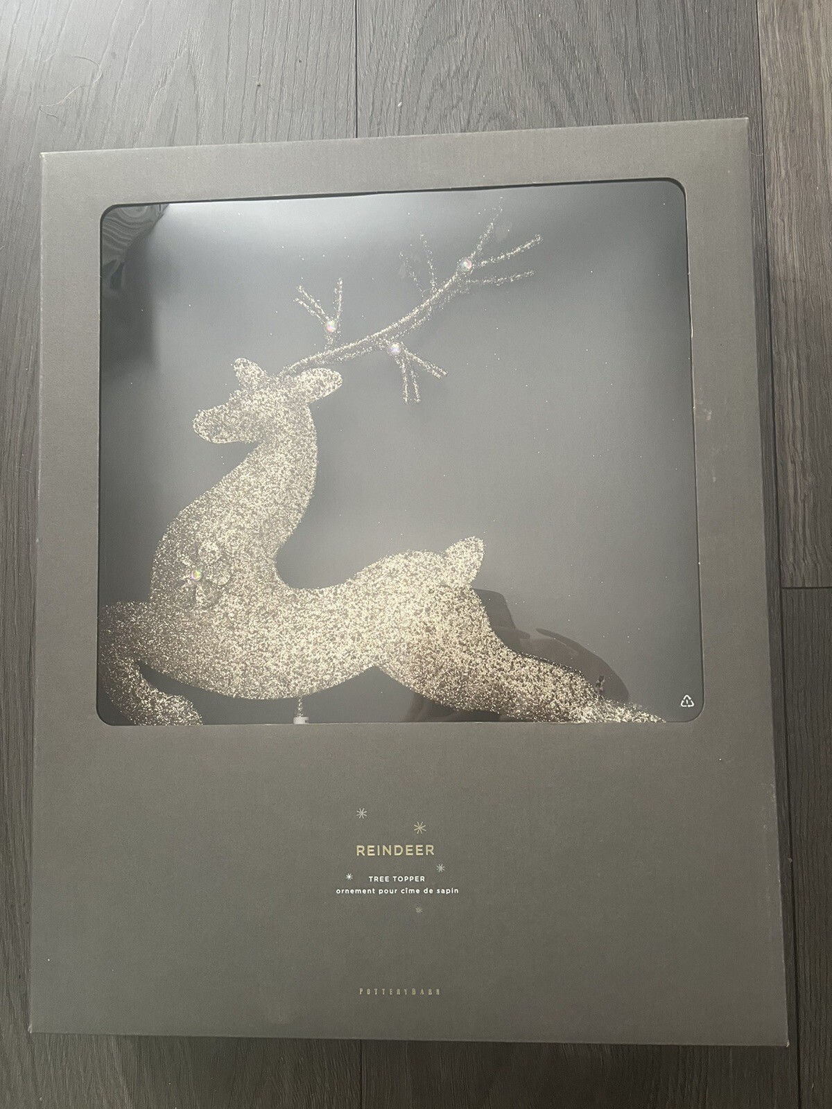 Pottery Barn Stag Reindeer Tree Topper -Gold-Christmas-New In Box | eBay