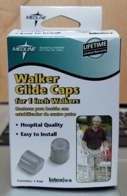 Medline, Plastic Walker Glide Caps Gray MDS86615CW ~1 Pair (#14) | eBay
