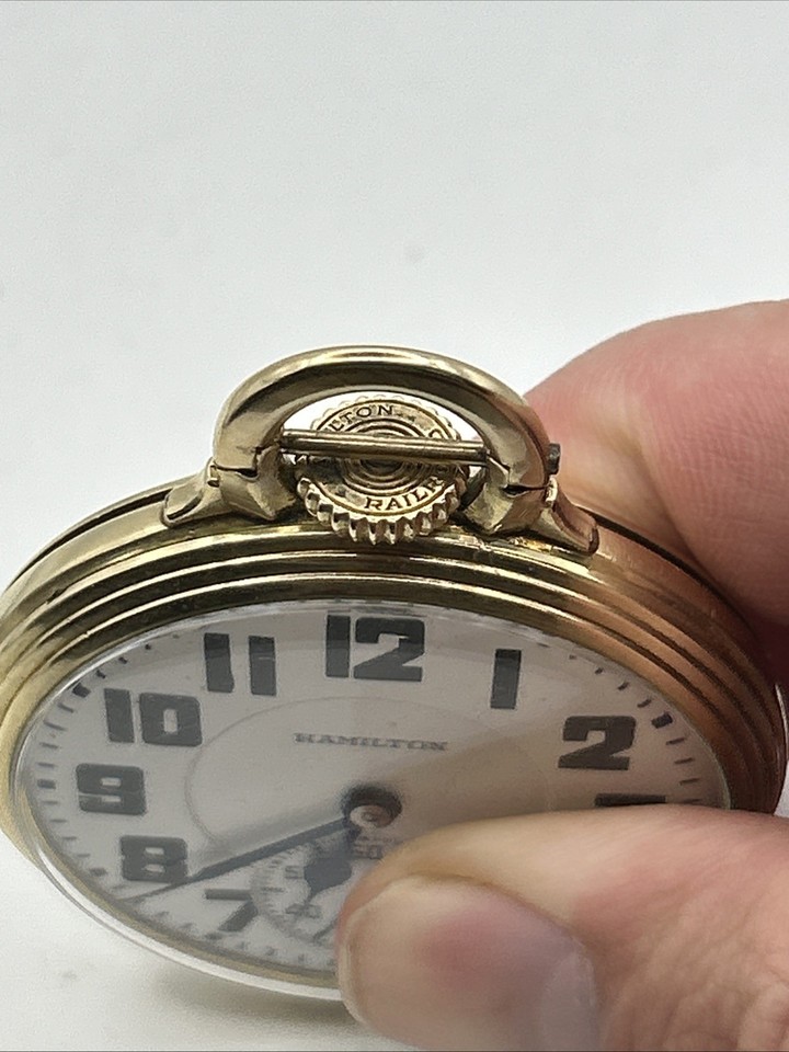 Vintage 16s 1934 Hamilton Bar over Crown 21 Jewel Railroad Pocket Watch ...