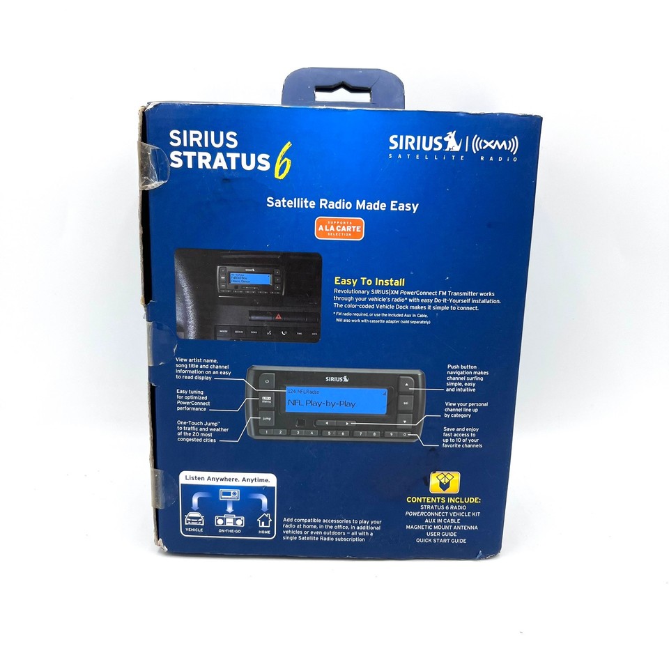 Sirius Stratus 6 Vehicle Kit XM Satellite Radio Model SDSV6V1 BRAND NEW ...