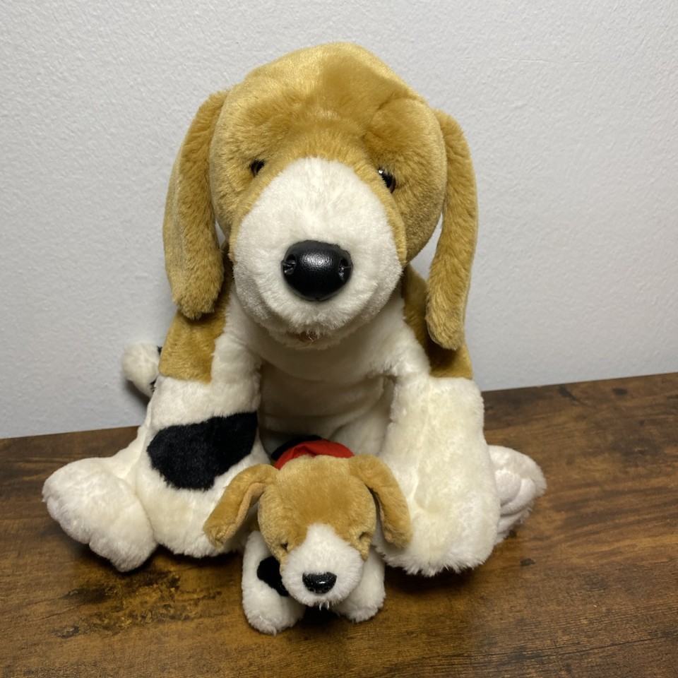 Build a Bear Beagle Stuffed Plush Dog & Baby Mini Beagle Pup with ...