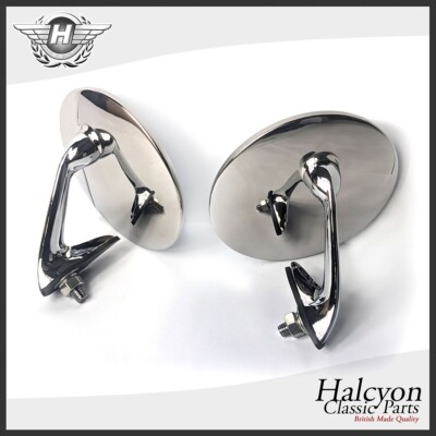 Classic Car Wing Door Mirrors 313 Omnico, Stainless Steel & Chrome ...