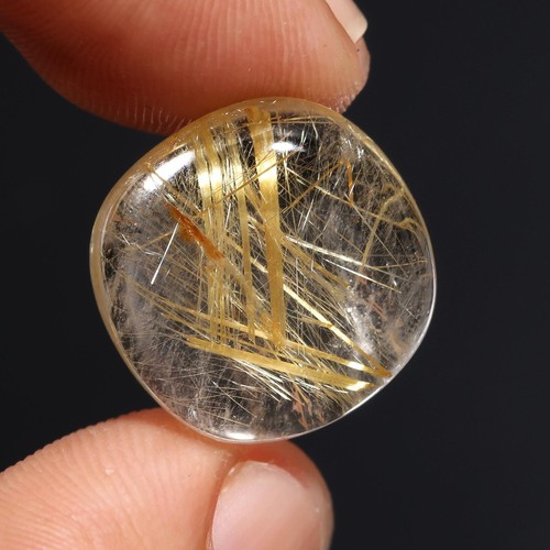 Natural Golden Rutile Quartz Cabochon Cushion Shape Gemstone 13Ct ...
