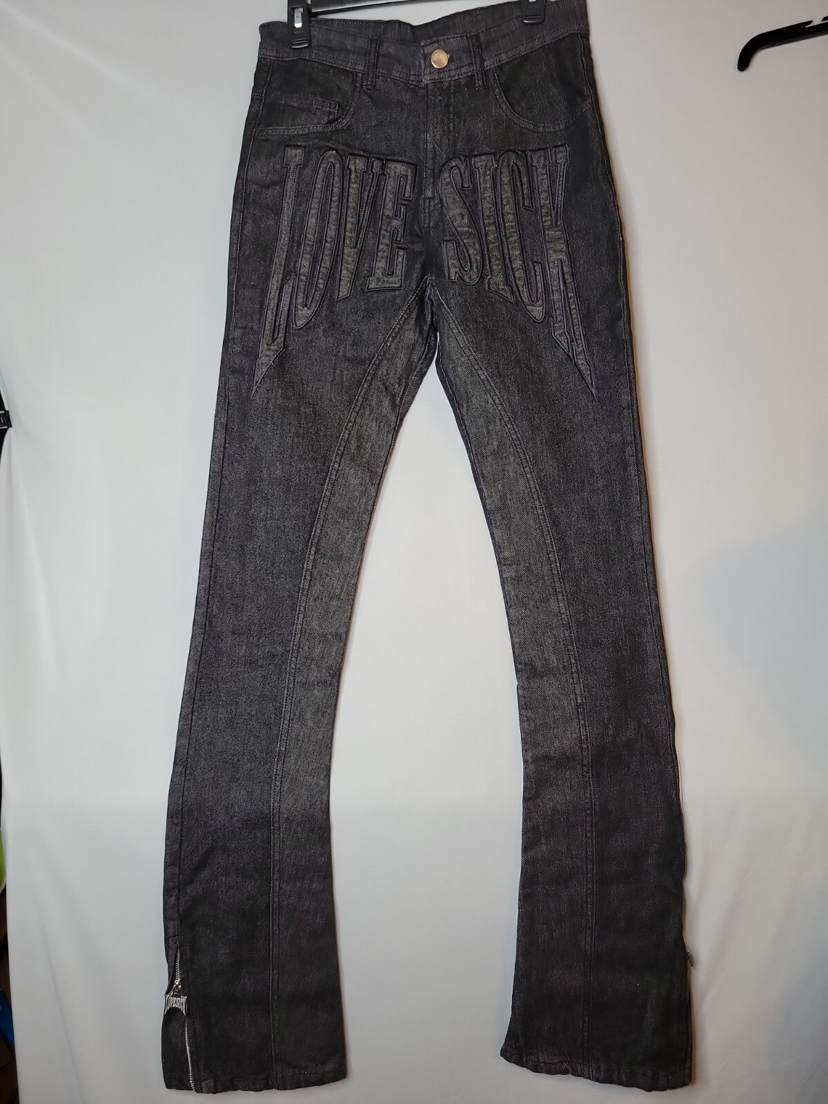 Lovesick Jeans with Embroidery Logo, Flared Cuffs, 30x36 High-Waisted ...