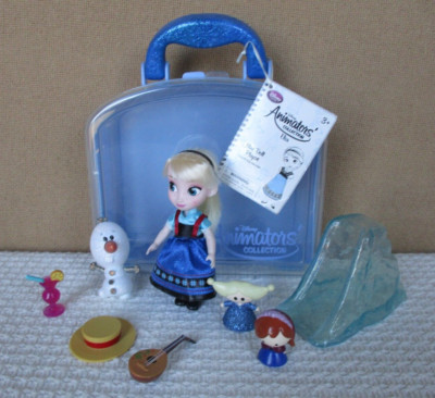 Disney Animators Collection Mini Elsa Doll Playset & Case 9 Pieces EUC ...