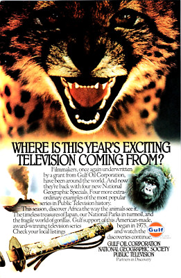 Gulf Oil Corp Nat Geo Society Public Television, 1981 Nat Geo VTG Print ...