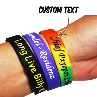 Custom Rubber Bracelet Personalize Silicone Wristbands Events Gifts ...
