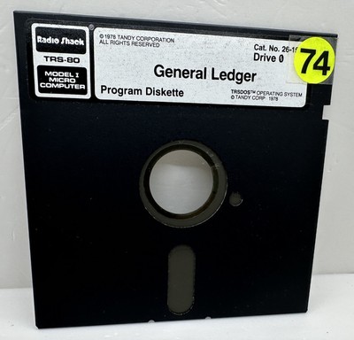TRS-80 General Ledger Model I Micro Computer Software 5.25" Floppy 1978 ...