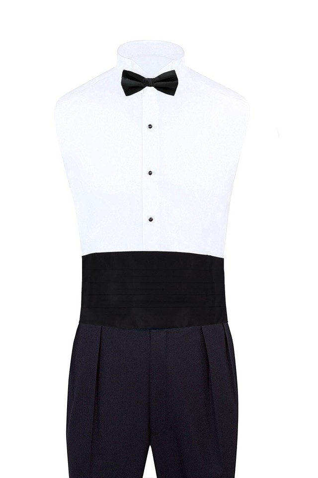 Men's Solid Black 3 Piece Cummerbund Bow Tie Hanky Set Formals Proms Weddings | eBay