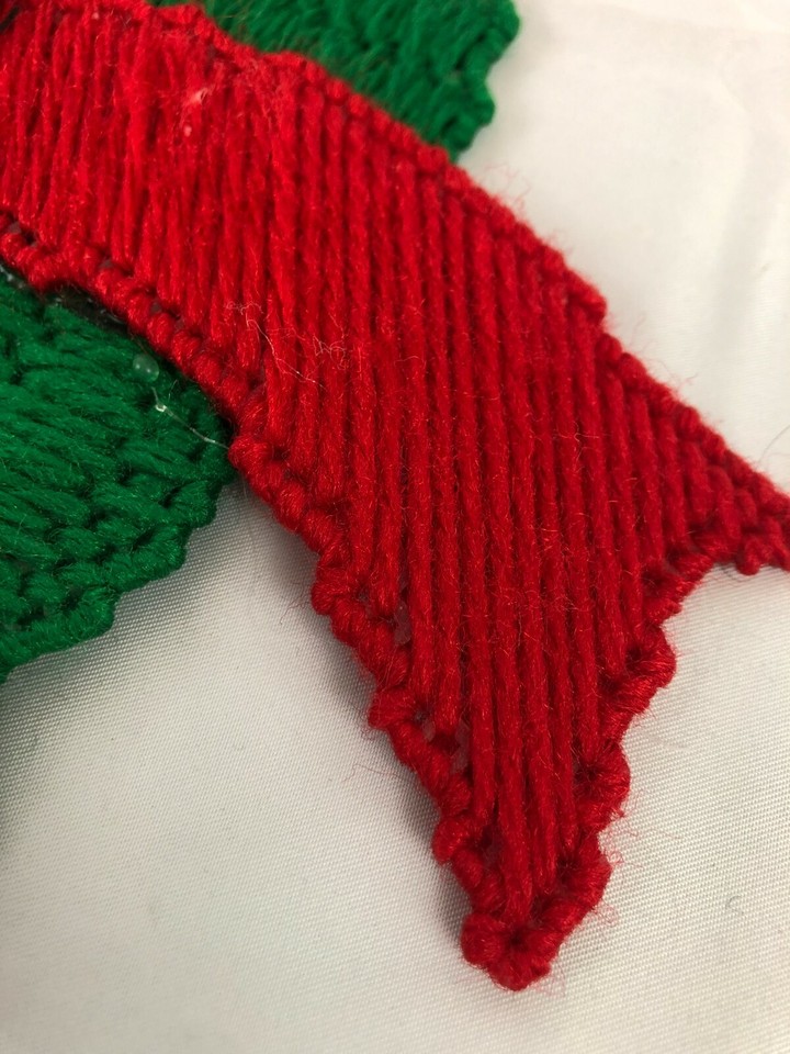 Vintage Rudolph In Wreath Wall Hanging Plastic Canvas Pattern Kit 13" x ...