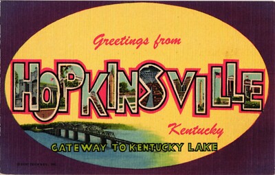 Hopkinsville Kentucky Large letter Greetings Postcard 1930s Lake | eBay
