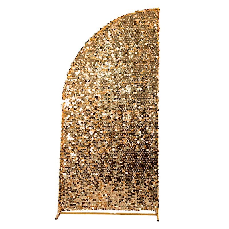6 ft GOLD Double Sided Big Payette Sequin Half Moon Arch STAND COVER ...