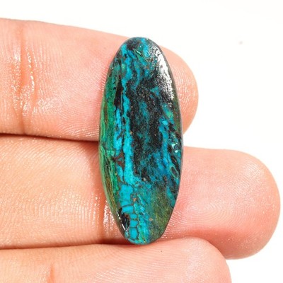 Natural Azulite Malachite Polished Gemstone 11.45 Ct 31X13X3 MM GA ...