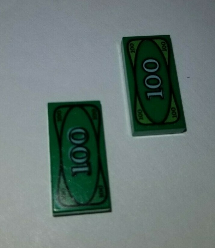 LEGO Dollar Bill Lot of 2 100 Miniature Hundred Bank CASH LOOT Treasure ...