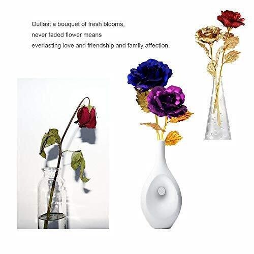 24K Red Rose Flower Gold Dipped Rose 24K Forever Rose with Gift Box and ...