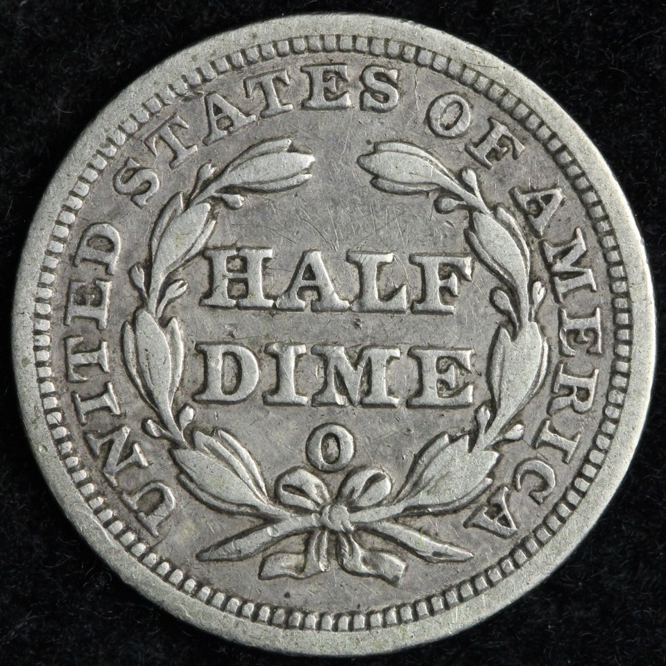 1858-O Seated Liberty Silver Half Dime XF Big Die Crack E178 TXNM | eBay