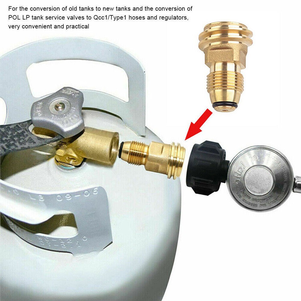 2 PACK Propane Tank Adapter Connector Converts POL LP Tank Valve to ...