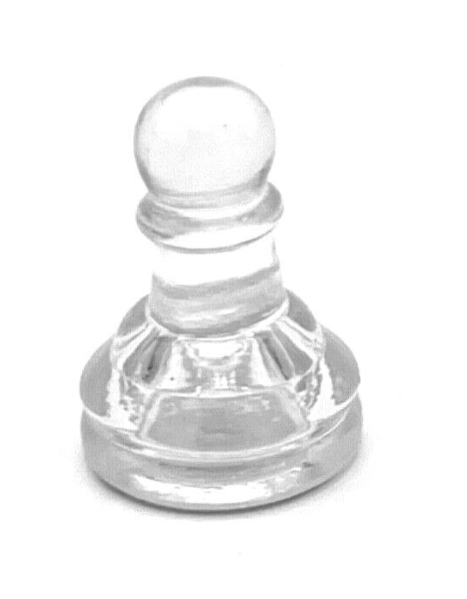 Chess Piece - Clear Glass Pawn With Black Felt Bottom 1.5" Tall 1" Base ...