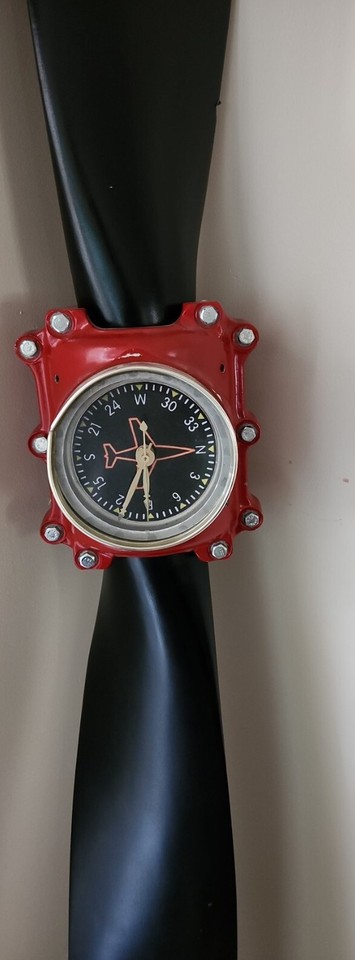 Vintage metal Airplane Propeller Clock Antique Old Aviation Plane ...