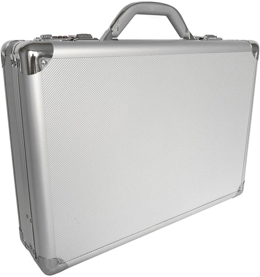 Briefcase Aluminum Silver secure locked New Carry Travel Work Business ...