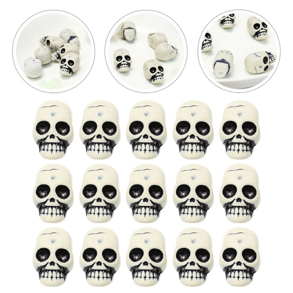 25Pcs Halloween Skeleton Head Decoration Human Skull Head Ornament ...