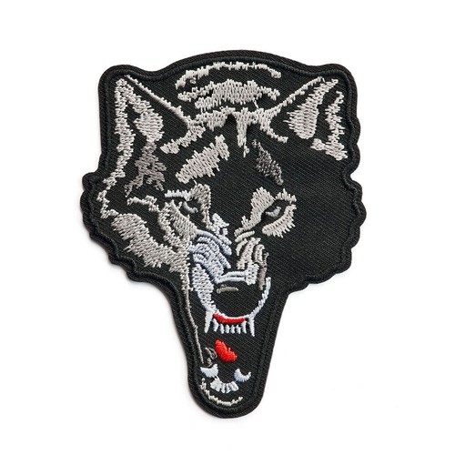 Howling Wolf Embroidered Patch Motorcycle Iron/Sew-On Growling Animal 3.5 x 2.5 | eBay