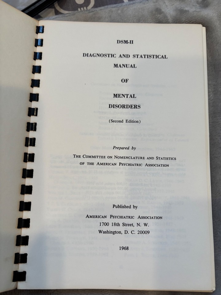 Diagnostic and Statistical Manual of Mental Disorders DSM-II 1974 ...