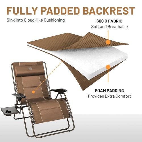 Oversized Zero Gravity Chair, 33In Wide XXL Zero Gravity Reclining Chair with... 844093017305| eBay