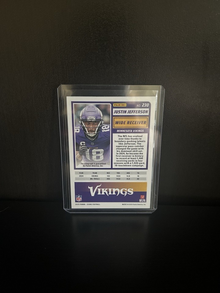 2025 Score - Justin Jefferson #230 Red Zone /20 | eBay