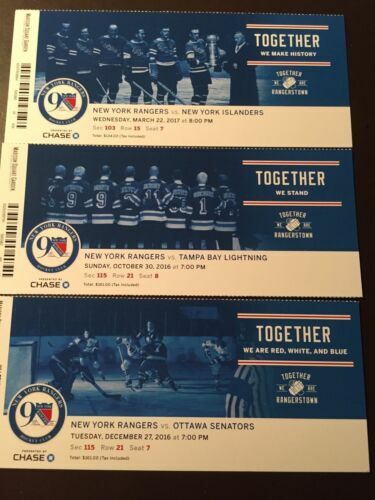 New York Rangers Hockey Vintage Sports Ticket Stubs for sale | eBay