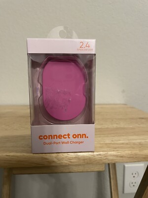 Quick Wall Charger Flip Plug Pink 2.4 4.8A Dual Port USB ONN Android ...