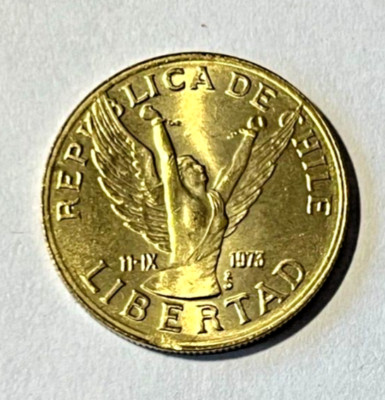 1990 Chile Coin 10 pesos "Chilena" Female Angel Wearing Broken Shackles ...