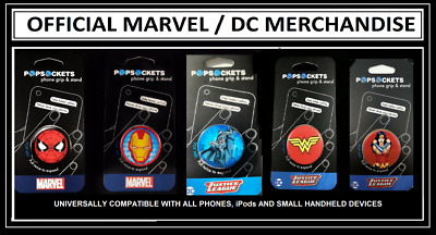 Official Marvel DC Phone Pop Socket Spiderman Iron Man Wonder Woman ...
