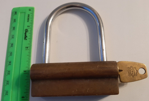 USSR brass Hinged Padlock steel shackle Soviet quality stamp Key Lock ...