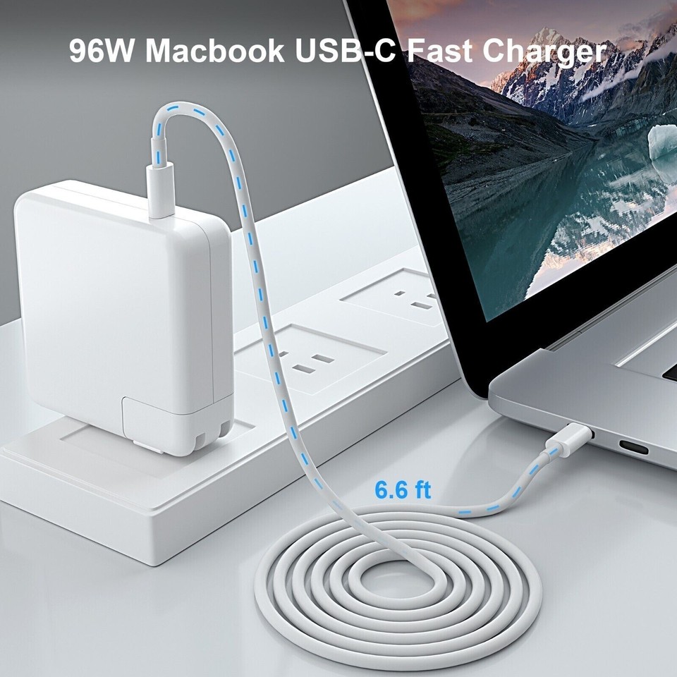 96W USB-C Power Adapter Type C Charger For Apple MacBook Pro 16" +Cable ...