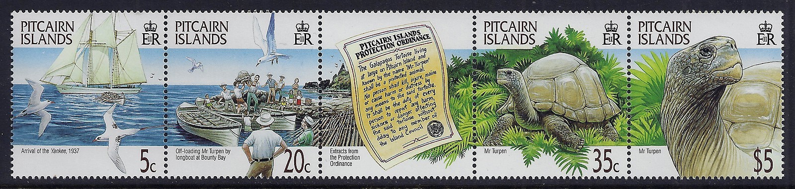 2000 PITCAIRN ISLAND PROTECTION OF MR TURPEN STRIP OF 4 FINE MINT MNH ...