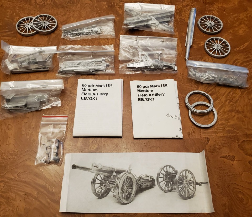Scale Link Co. - 1:32 60 pdr Mk1 BL gun and carriage limber - WWI | eBay