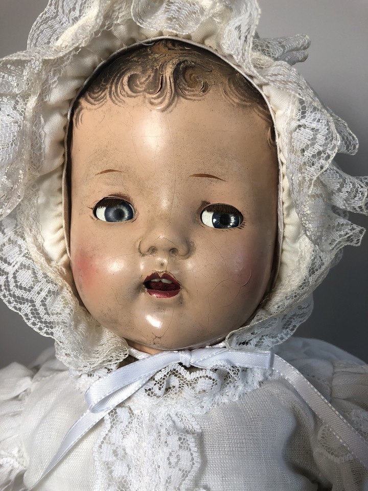 Rare Vintage 18" Composition Doll 1940s Enchanting Eyes Move Side to ...
