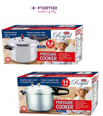 Aluminium Pressure Cooker Dual Handle Induction Hob Kitchen Catering ...