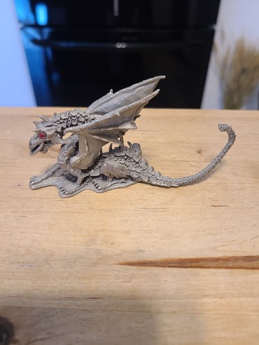 pewter 1986 miniature dragon w/crystals tom meier | eBay