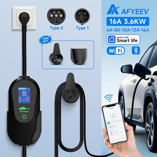 AFYEEV 3600W Portable EV Charger Type1 SAE J1772 Electric Car Charger ...