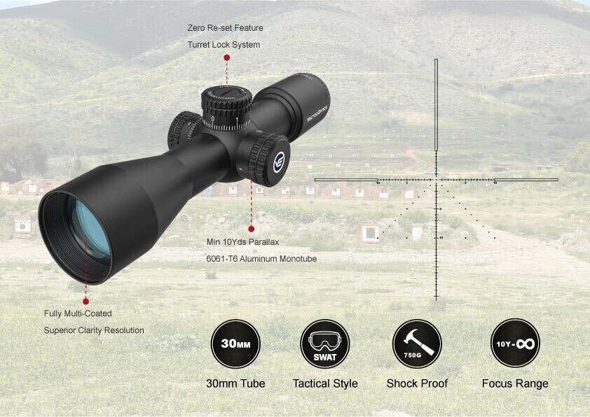 Vector Optics SCOM-41 Veyron Compact 10x44 Rifle Scope - Perfect For ...
