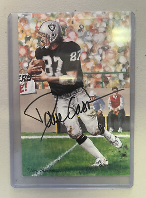 OAKLAND Raiders Dave Casper #87 SIGNED Auto GOAL LINE CARD HOF 2002 BAS ...