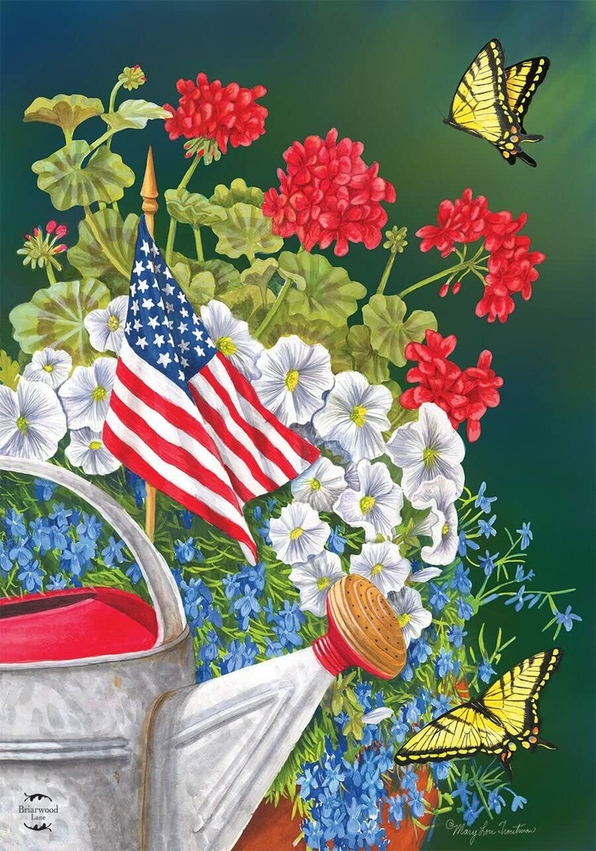 American Flag Flower Garden Bloemenbed En Paviljoen Op Marietta Square