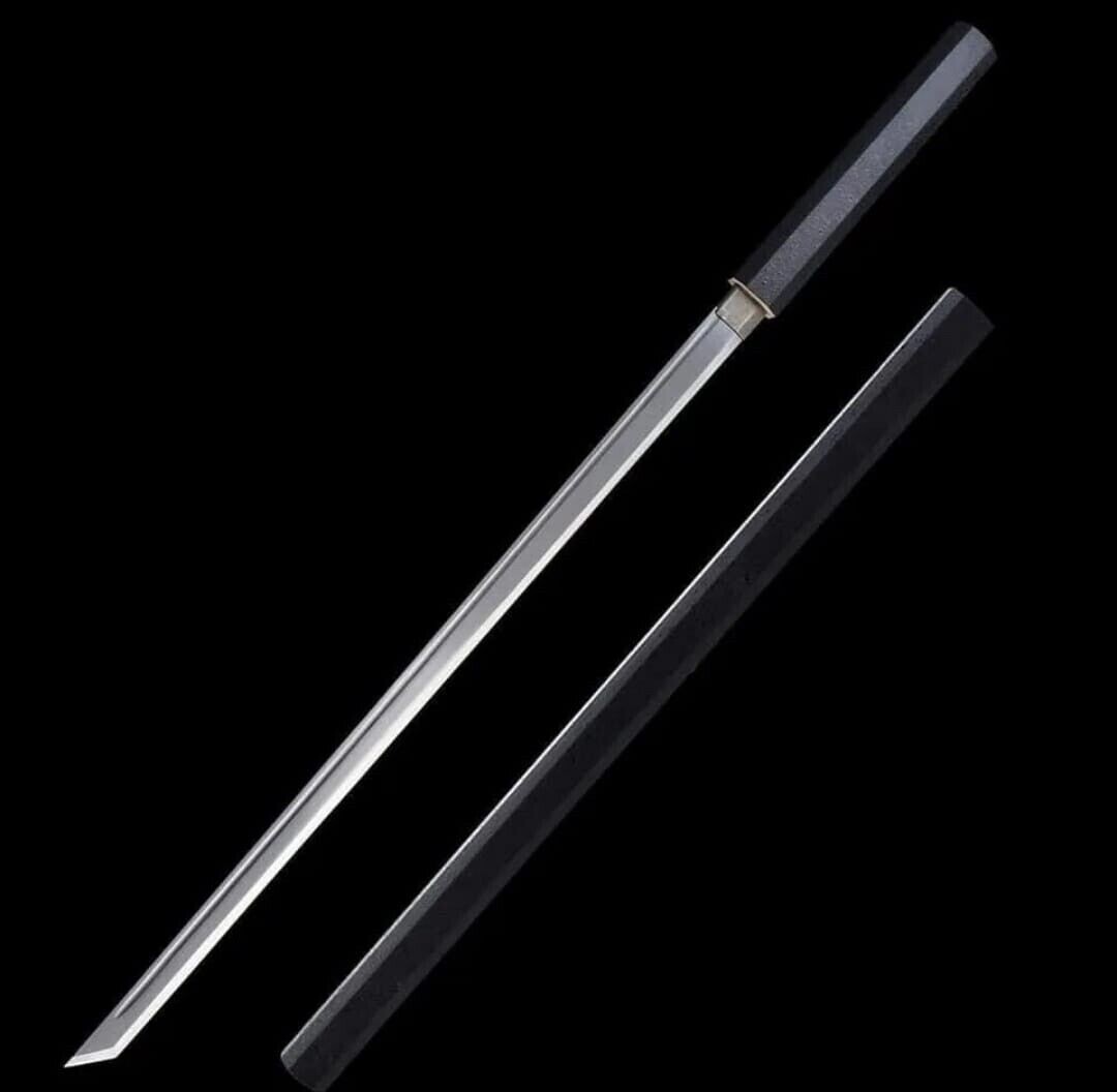 36 inches Japanese Katana Real Sword - Black Ninjato Sword - 1060 Steel ...