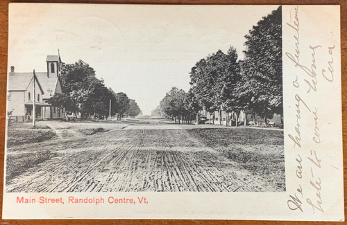 Vermont, VT, Randolph Centre, Main Street, Dirt Road, PM 1907 Postcard ...