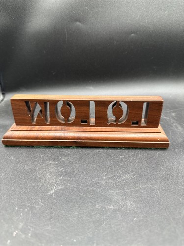 Wooden Desk Top Name Plate “I. QLOW” Gag Gift | eBay